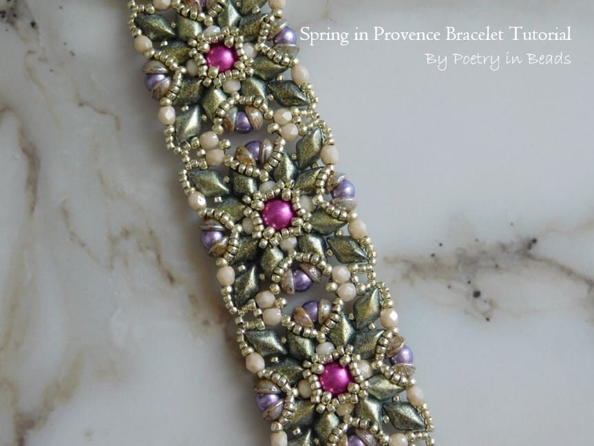 Beading Tutorial Spring in Provence Bracelet Tutorial | Etsy