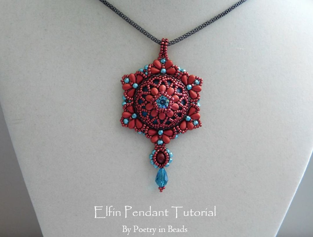 Beading Pattern, Elfin Pendant, Beaded Pendant Tutorial, Lunasoft ...