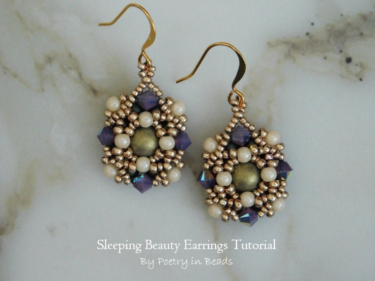 Beaded Earrings Tutorial Sleeping Beauty Earrings Tutorial - Etsy