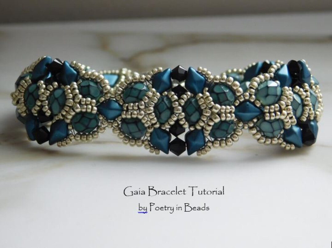 Beaded Bracelet Pattern, Gaia Bracelet Tutorial, Beading Pattern ...