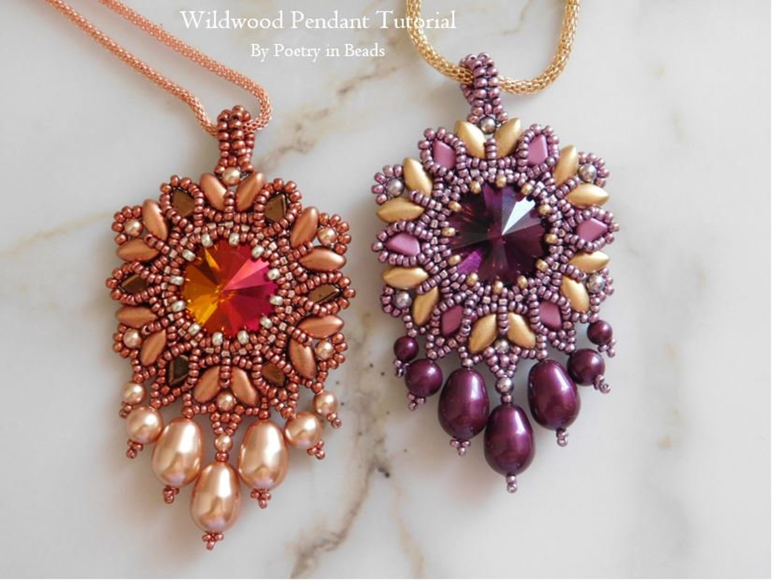 Beading Pendant Tutorial, Bead Pattern, Wildwood Pendant, Irisduo ...