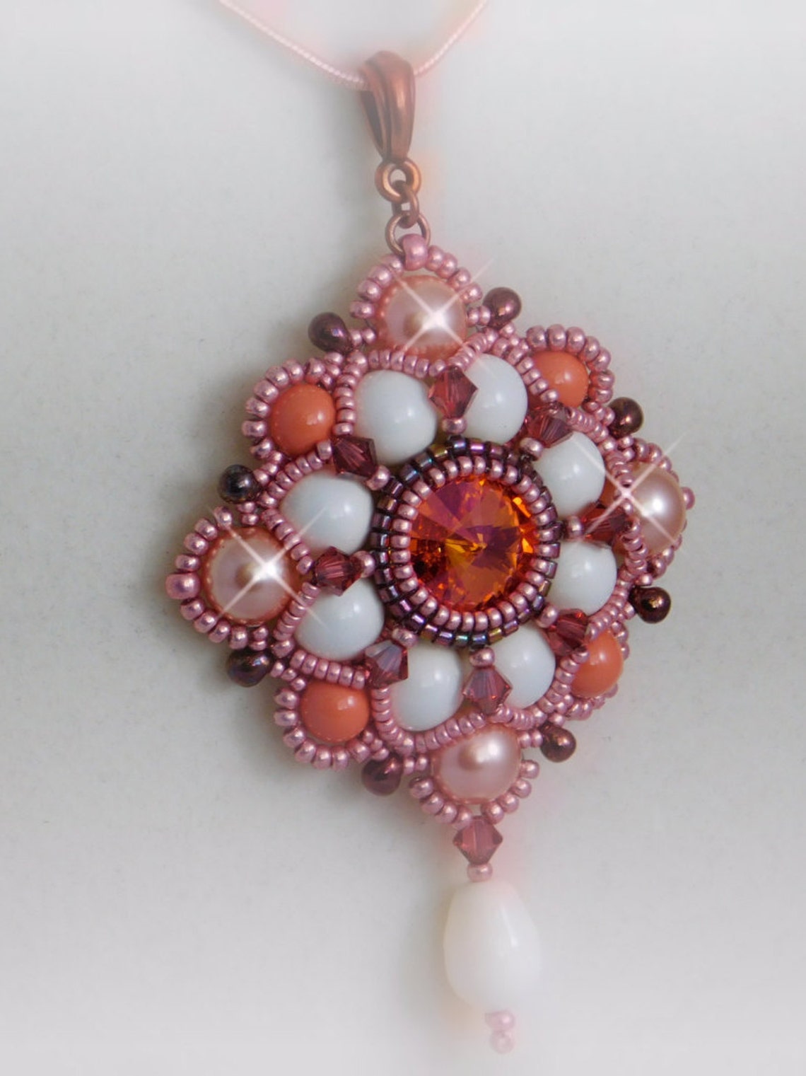 Bead Pendant, Jewelry, Tutorial, Pattern, Instructions, Beadweaving ...