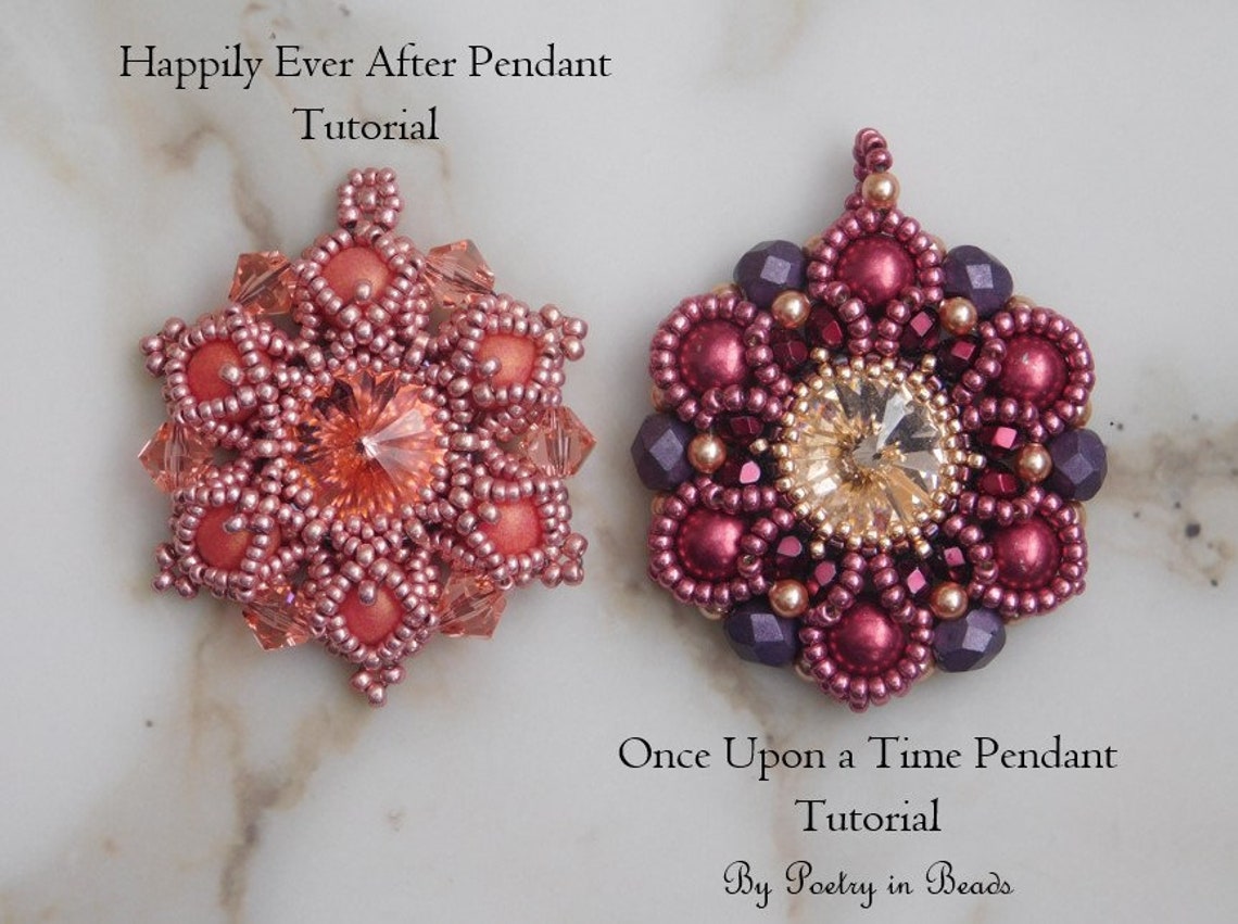 2 Beading Tutorials, Happily Ever After and Once Upon a Time Pendant ...
