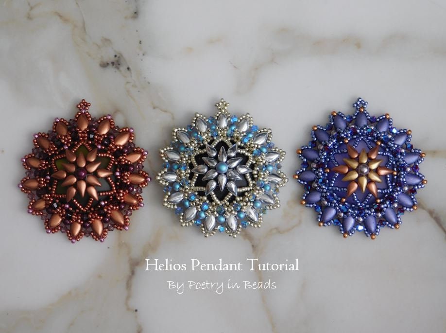Beading Pattern, Helios Pendant Tutorial, Pendant Tutorial, Irisduo ...