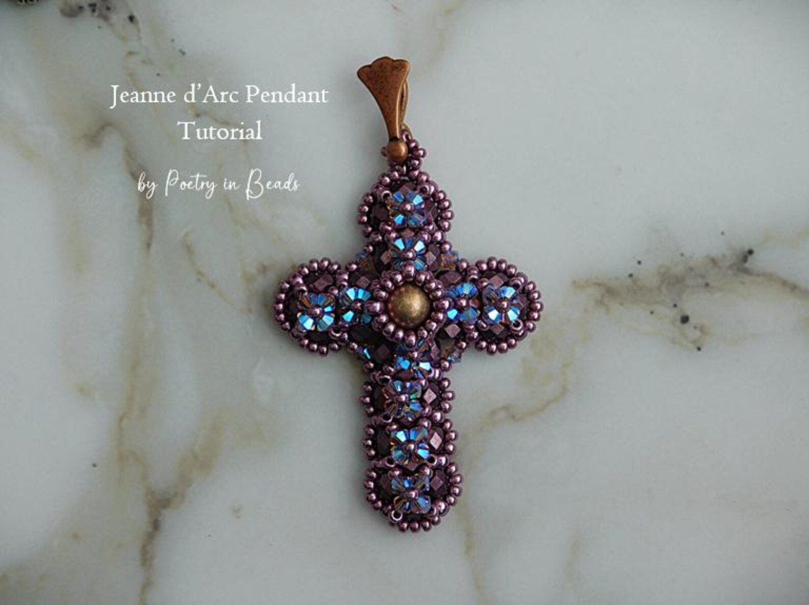 Beading Pattern, Jeanne D'arc Pendant Tutorial, Joan of Arc Pendant ...