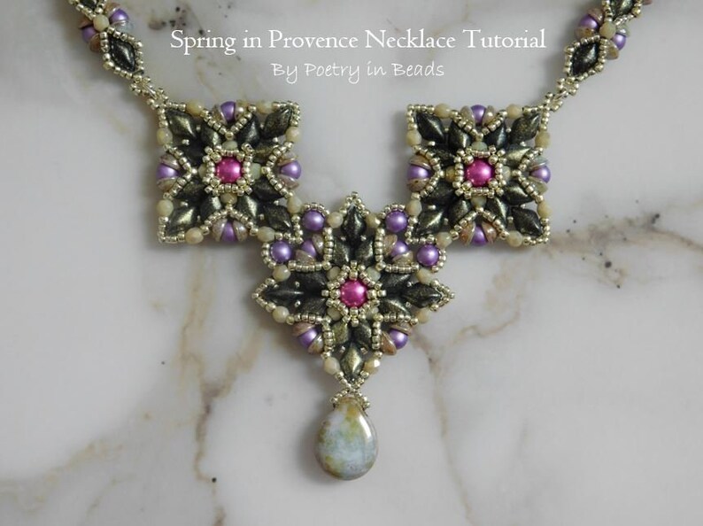 Beading Tutorial Spring in Provence Necklace Tutorial | Etsy