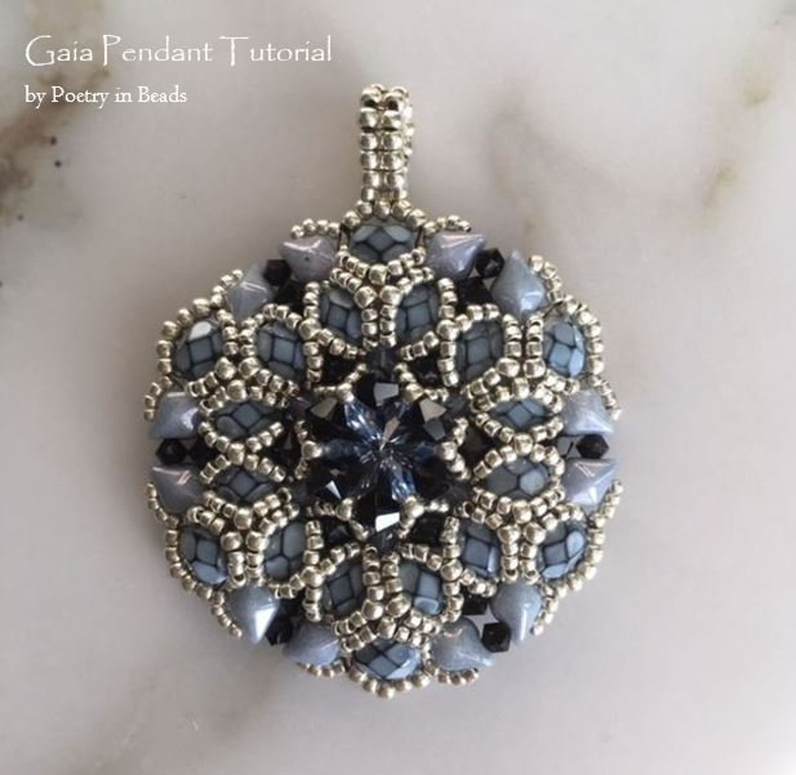 Beading Pendant Tutorial, Gaia Pendant, Bead Pattern, Beadweaving, 6mm ...