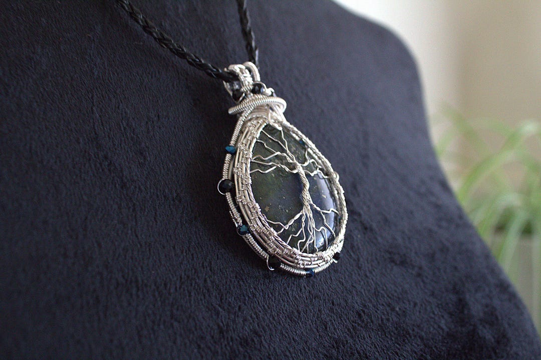 Silver Tree of Life Amulet, Wire Wrapped Stone, Lapis Stone - Etsy