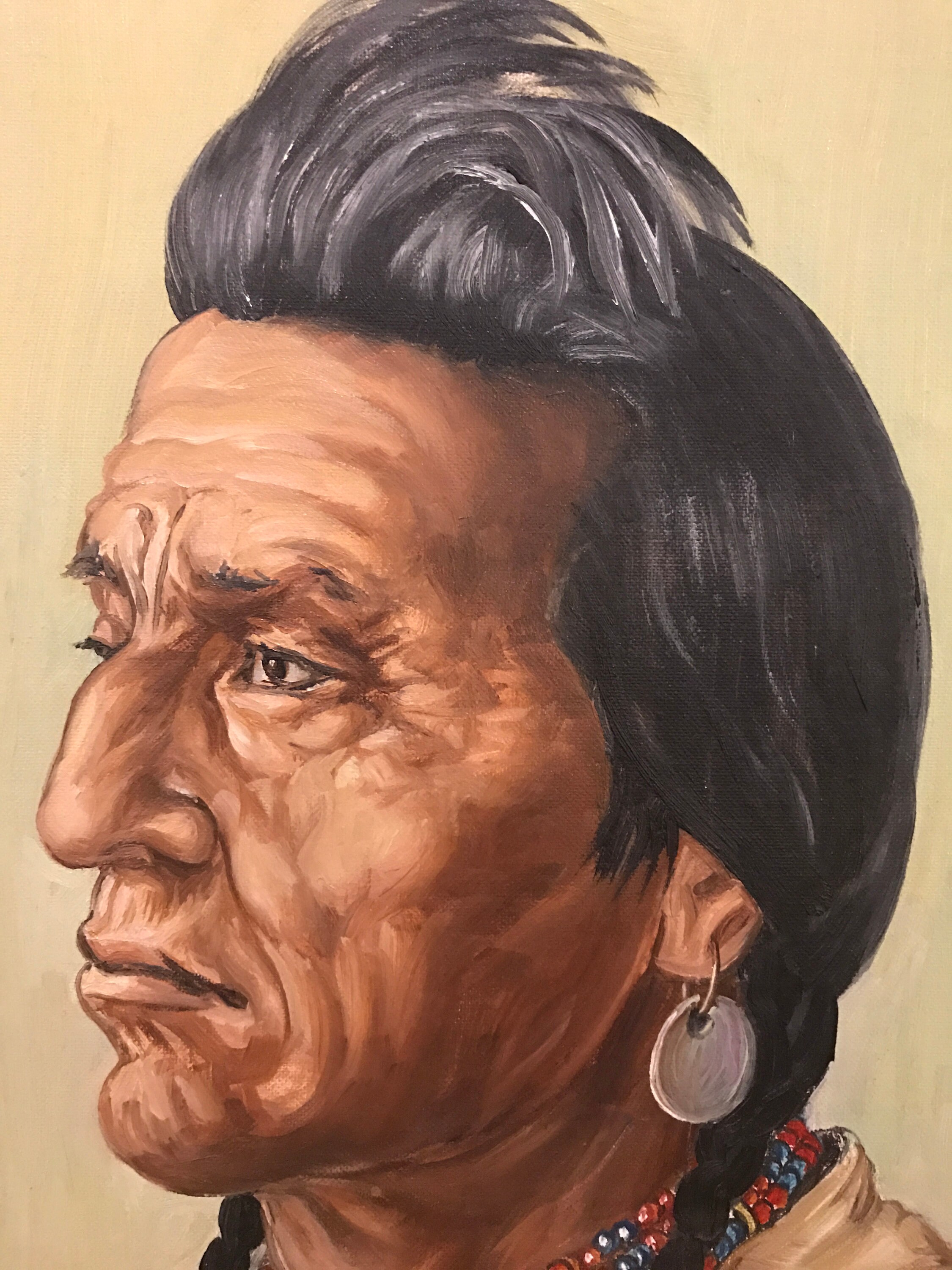 Rare Painting of Native American two Guns White Calf by Elizabeth ...