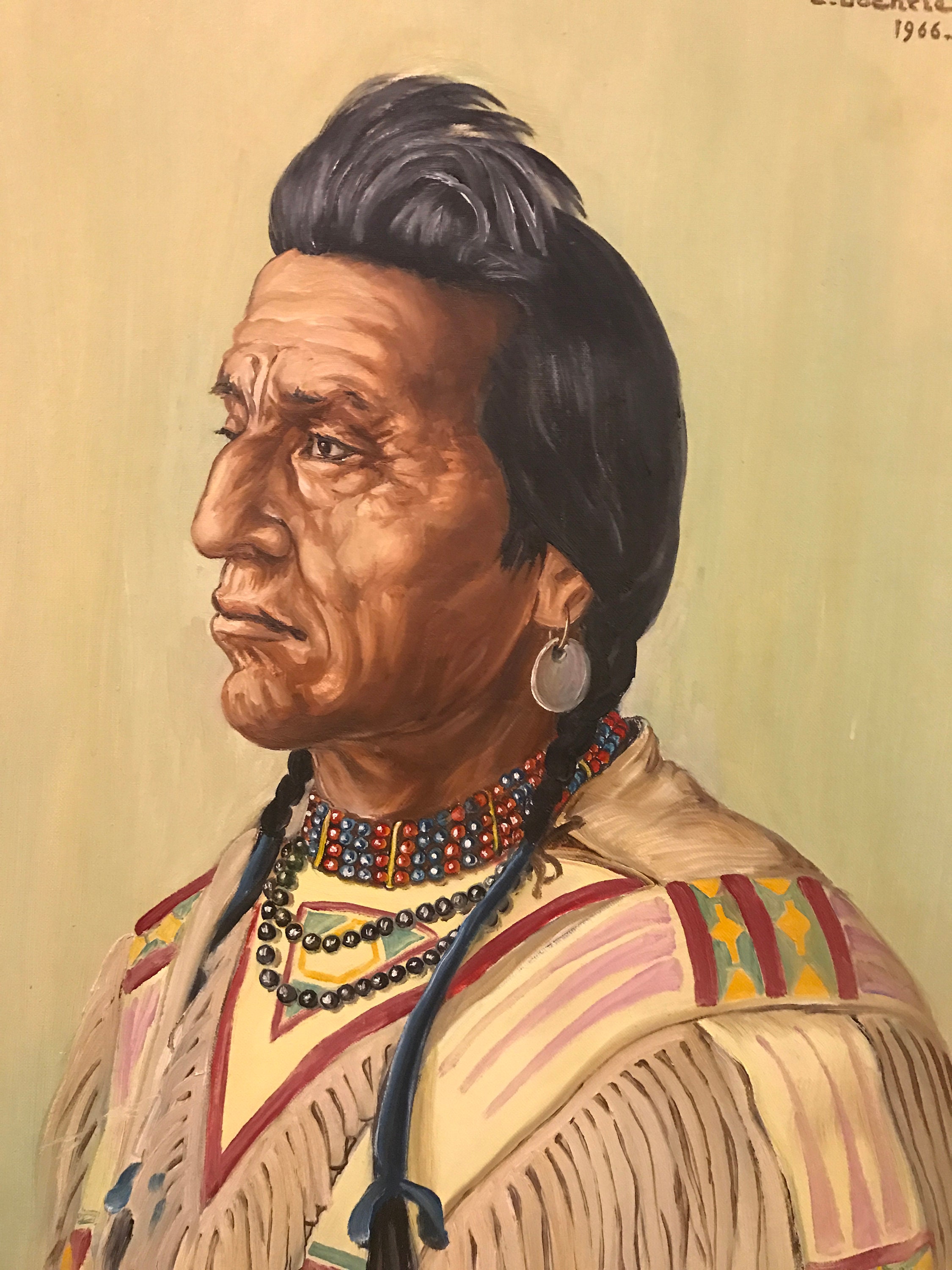 Rare Painting of Native American two Guns White Calf by Elizabeth ...