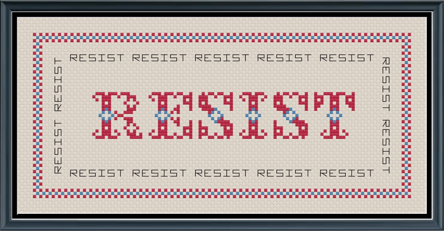 Resist Subversive Cross Stitch PATTERN PDF FILE - Etsy