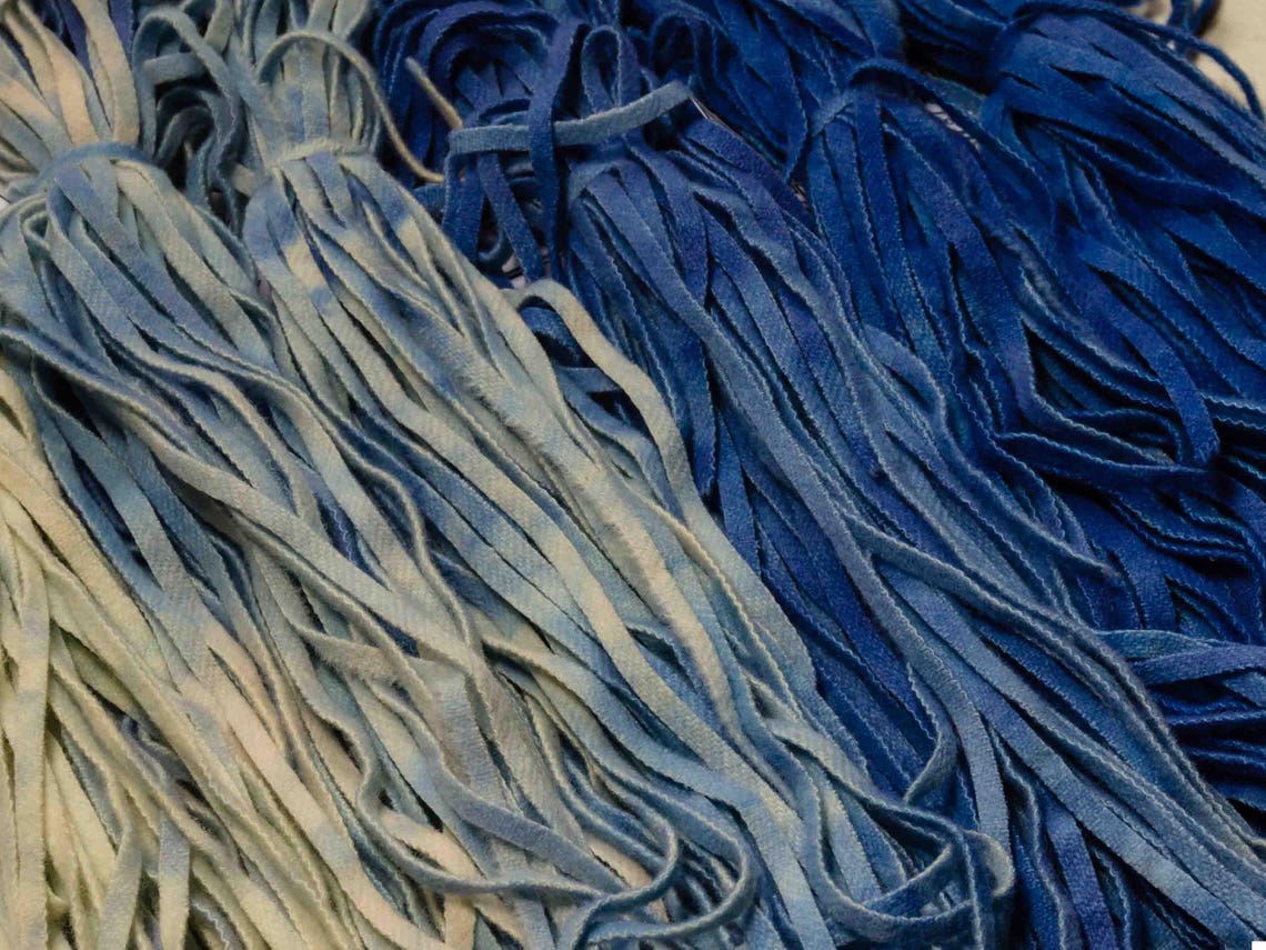 Rug Hooking Wool Strips 6 Blue Values 100% Wool Hand Dyed - Etsy