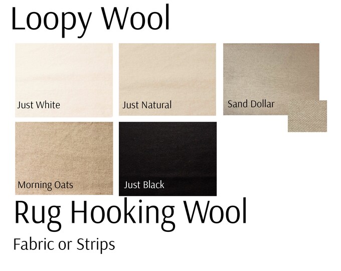 Neutrals/basics Rug Hooking Wool, 100% Wool Fabric and Wool Strips ...