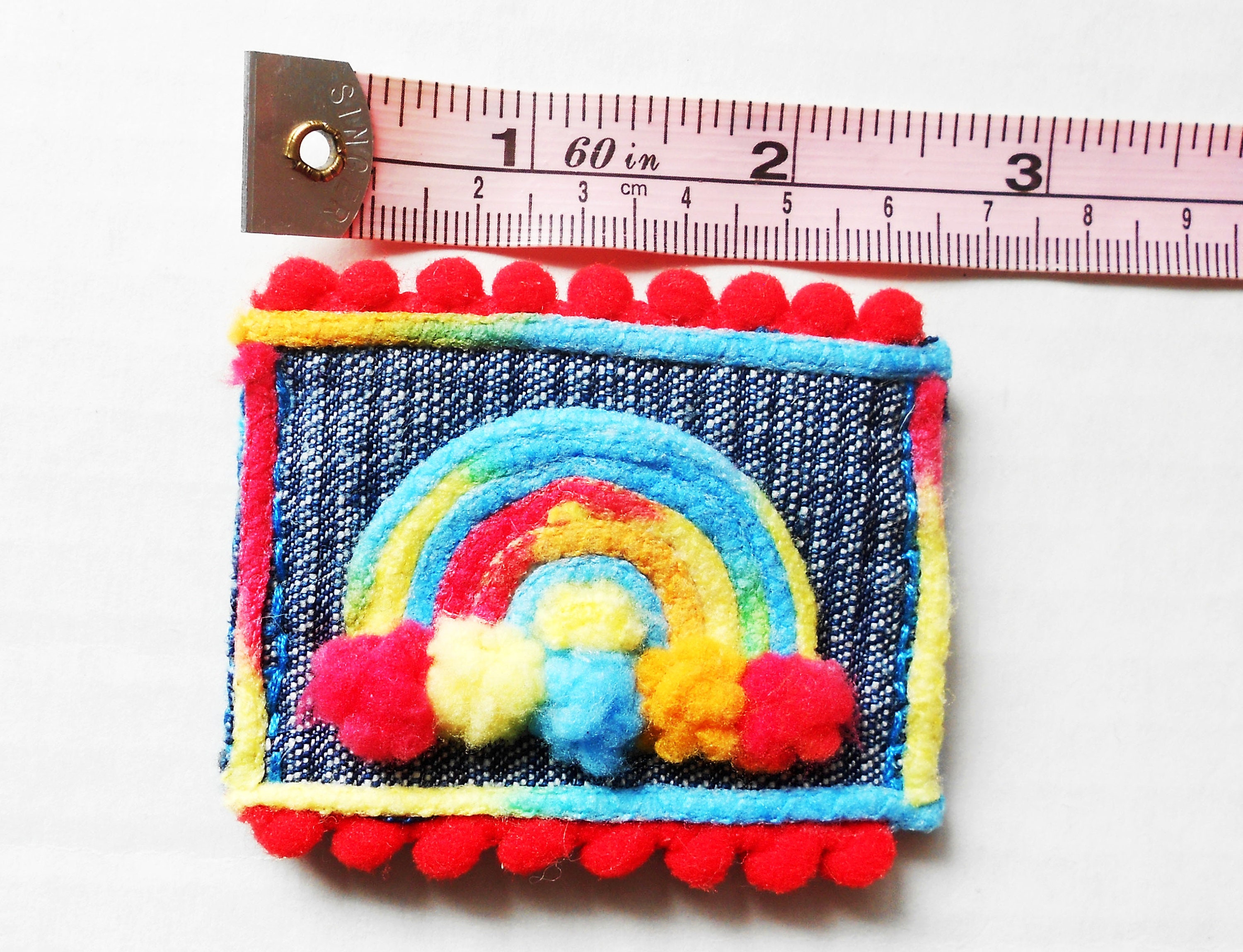 Rainbow Textile Art Pin Fiber Art Pin Upcycled Fabric - Etsy