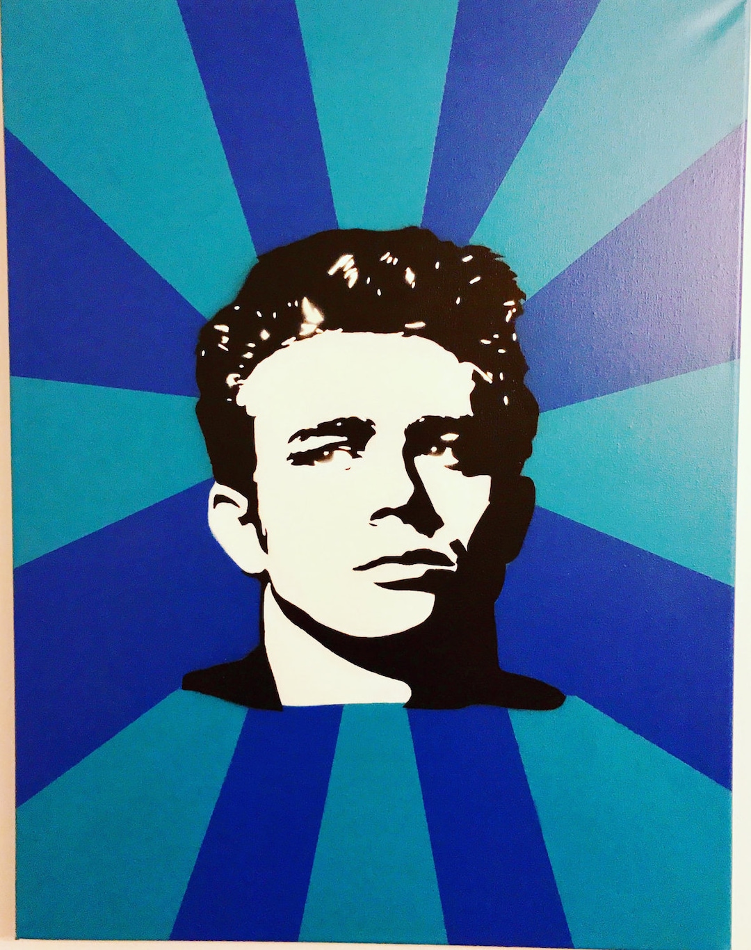 Sunshine Jimmy- James Dean Sun Ray Retro Art Canvas Blue - Etsy