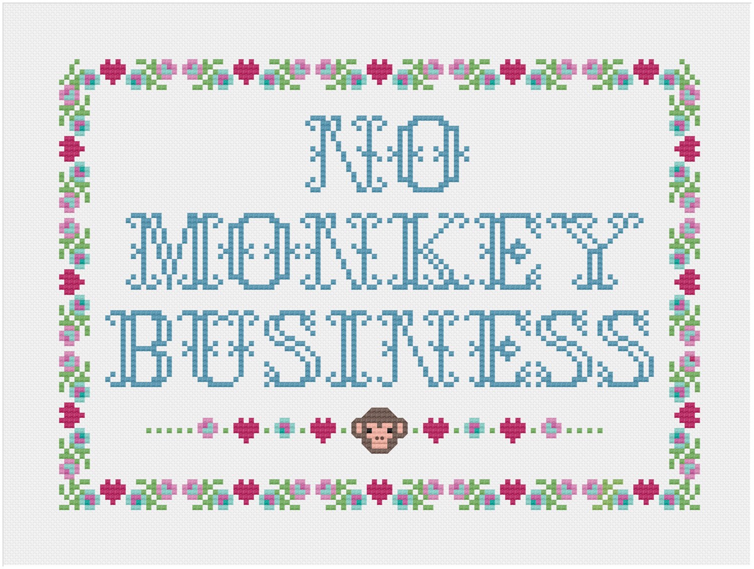 No Monkey Business PDF Digital Sampler Pattern - Etsy UK