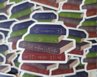 Vinyl Sticker Book Stack // Stack of Books With Reading Glasses. Book ...