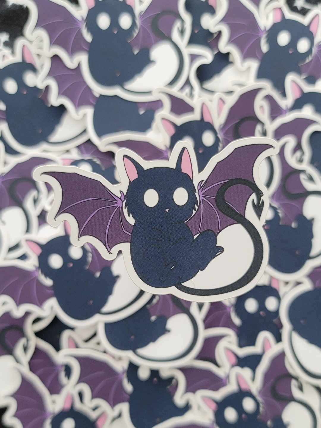 Bat Cat Vinyl Sticker - Etsy