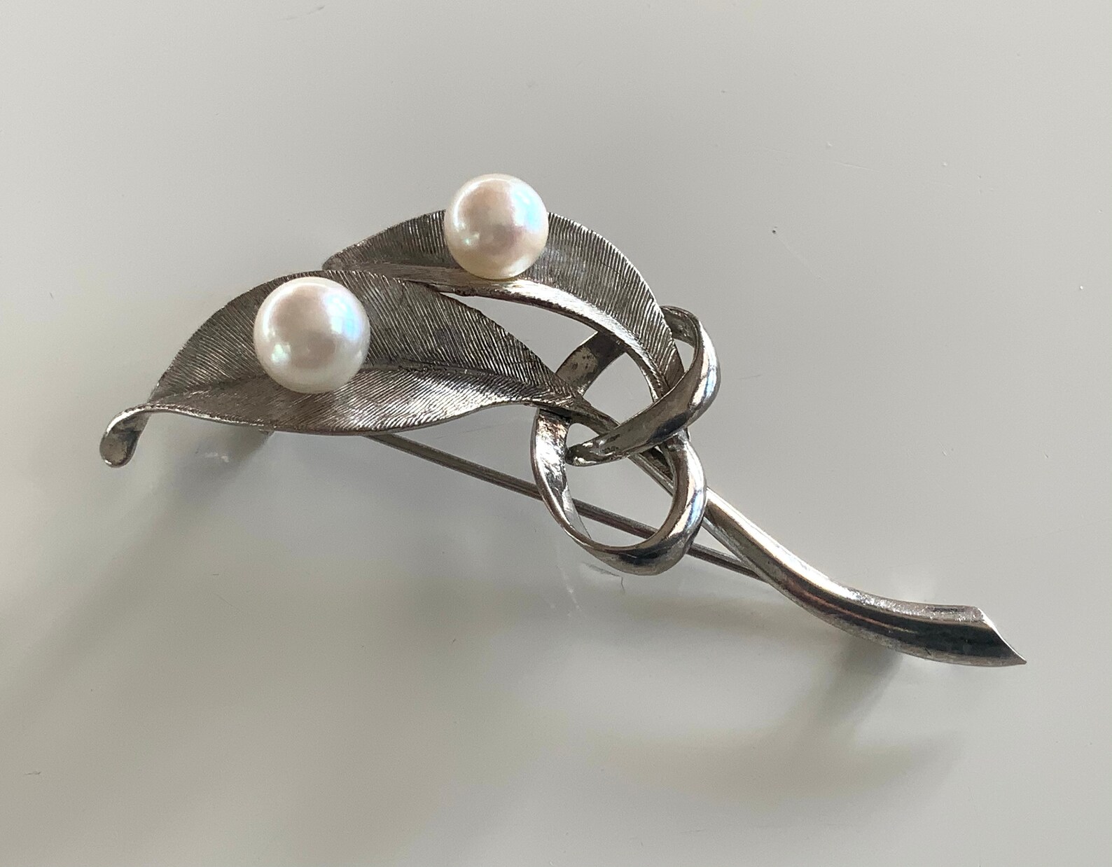 Vintage 18K Gold Brooch by Chow Tai Fook CTF, 18ct 750 White Gold ...