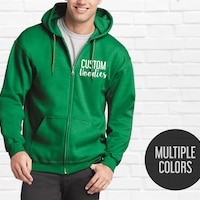 Custom Hoodie Jacket, Personalized Full Zip Jacket, Mocha Sweatshirt ...