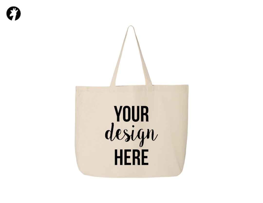 Custom Tote Bag - Jumbo Tote Bag Personalized With Text, Graphic or ...