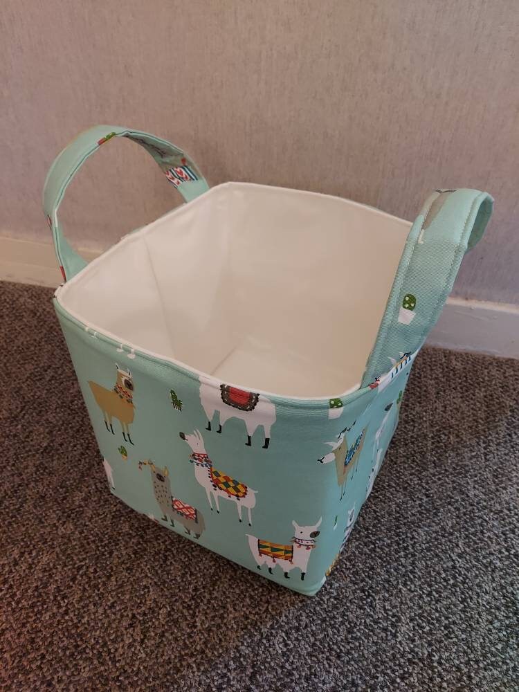 Large Fabric Storage Basket. Llama/alpaca Basket - Etsy UK
