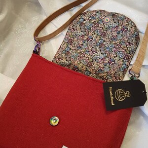 Harris Tweed Handbag/shoulder Bag/cross Body Bag. Red With Red and ...