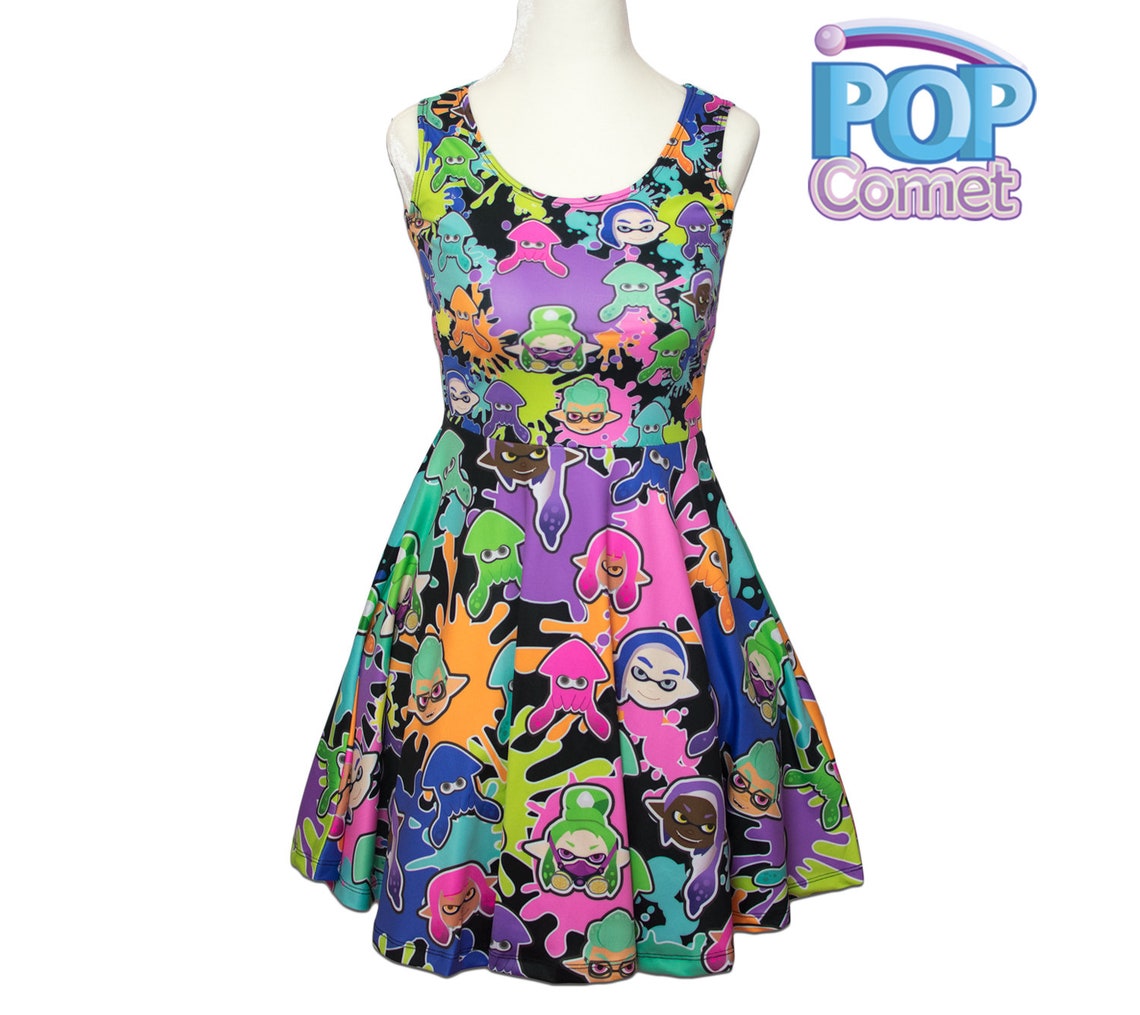 Splatoon Inspired Dress Splatoon Skater Dress Inkling Dress - Etsy
