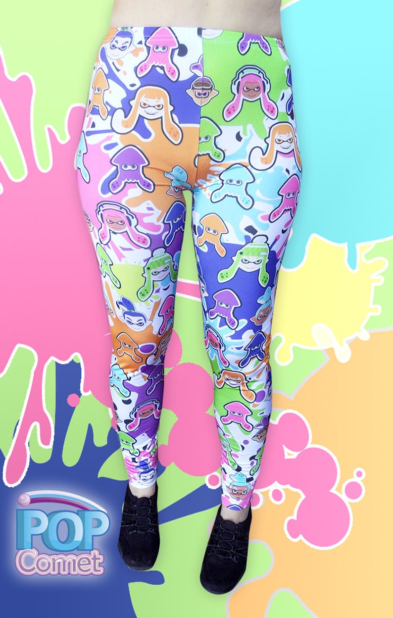 Splatoon Inspired Leggings Inkling Leggings Squid Kid Nintendo Printed ...