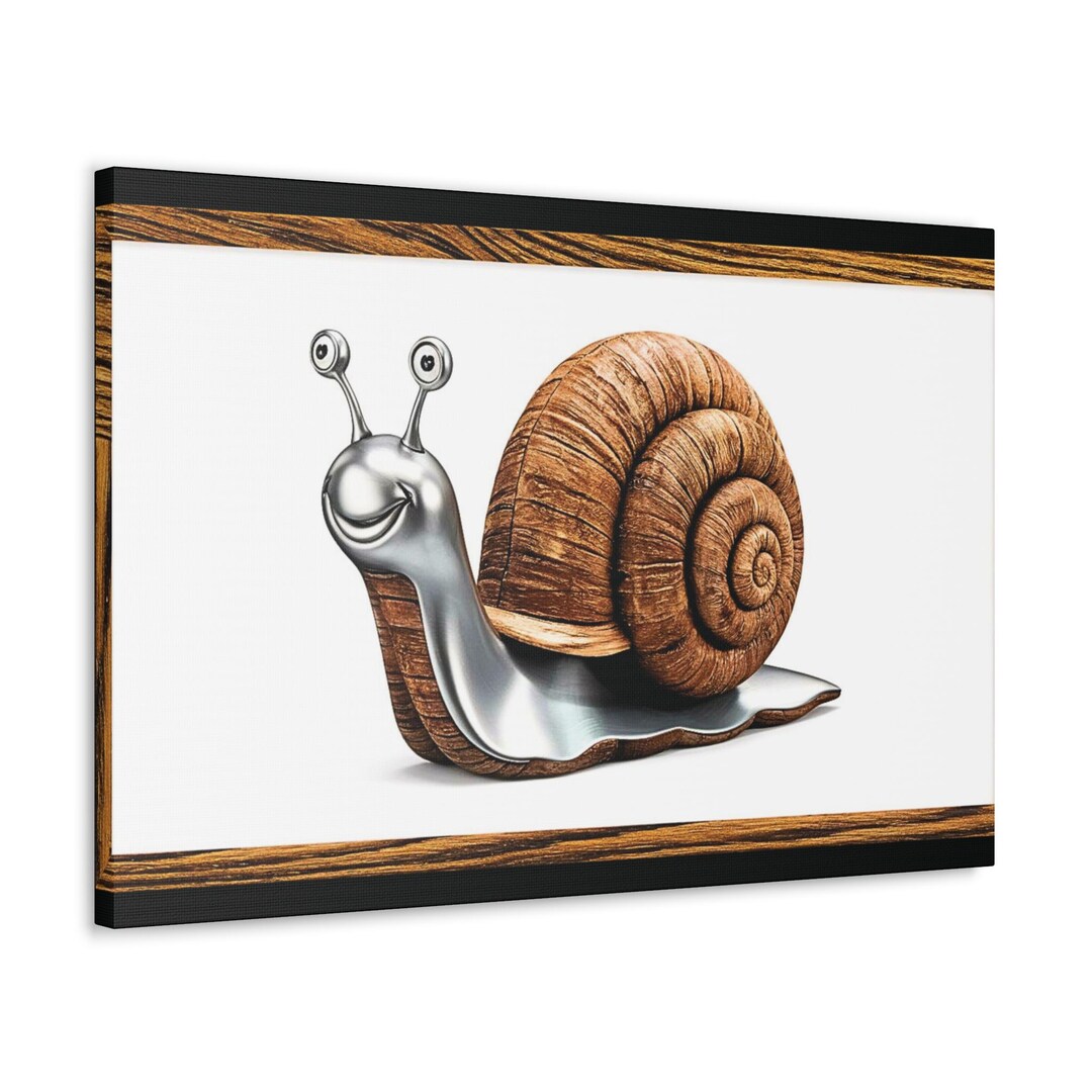 Canvas Wrap, Rustic Modern SNAIL Design on Wrapped Canvas 30x 20 ...