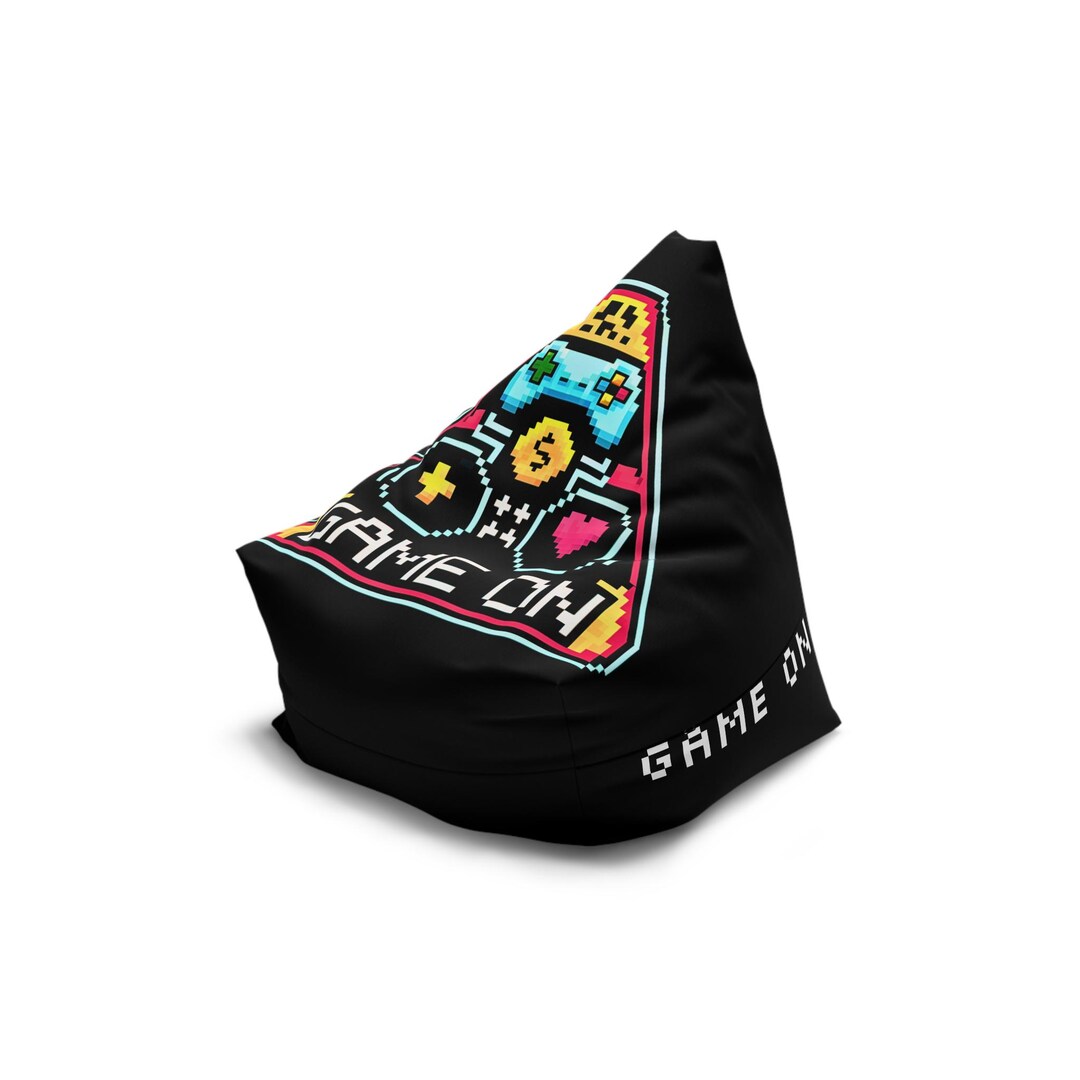 Retro Gamer Themed Bean Bag Chair Cover 2 SIZES Black Colorful Digital ...