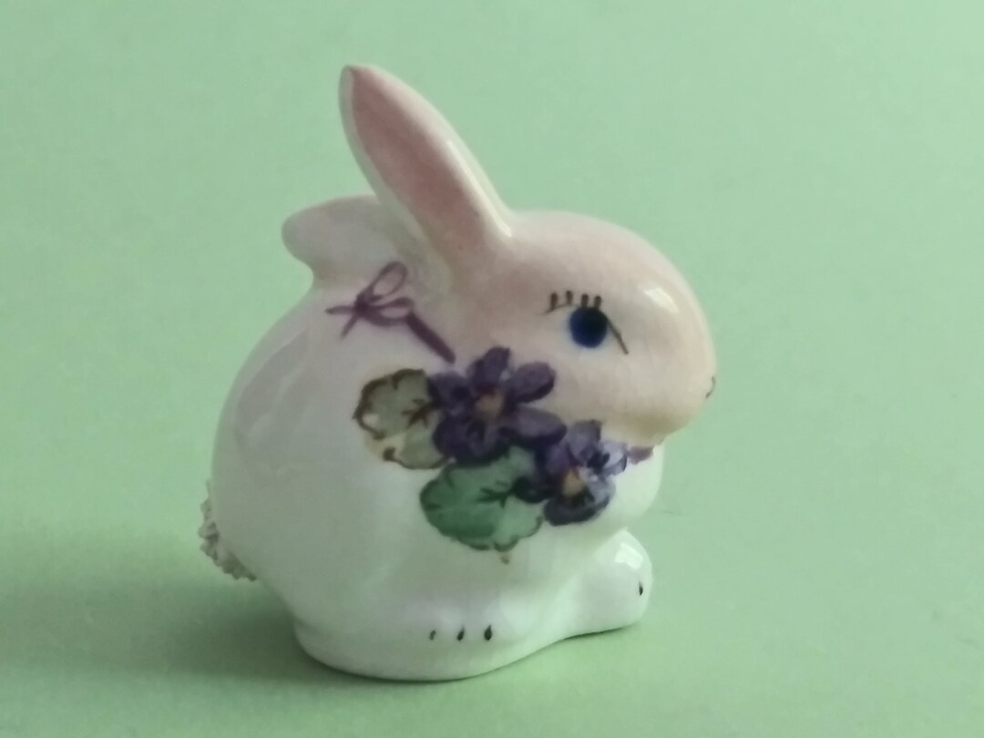 Vintage Rabbit Figurine Hand Painted Ceramic - Etsy