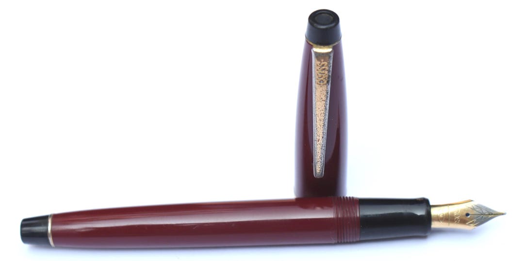 Vintage Cross Solo Fountain Pen Marron Plastic Body Medium Nib - Etsy