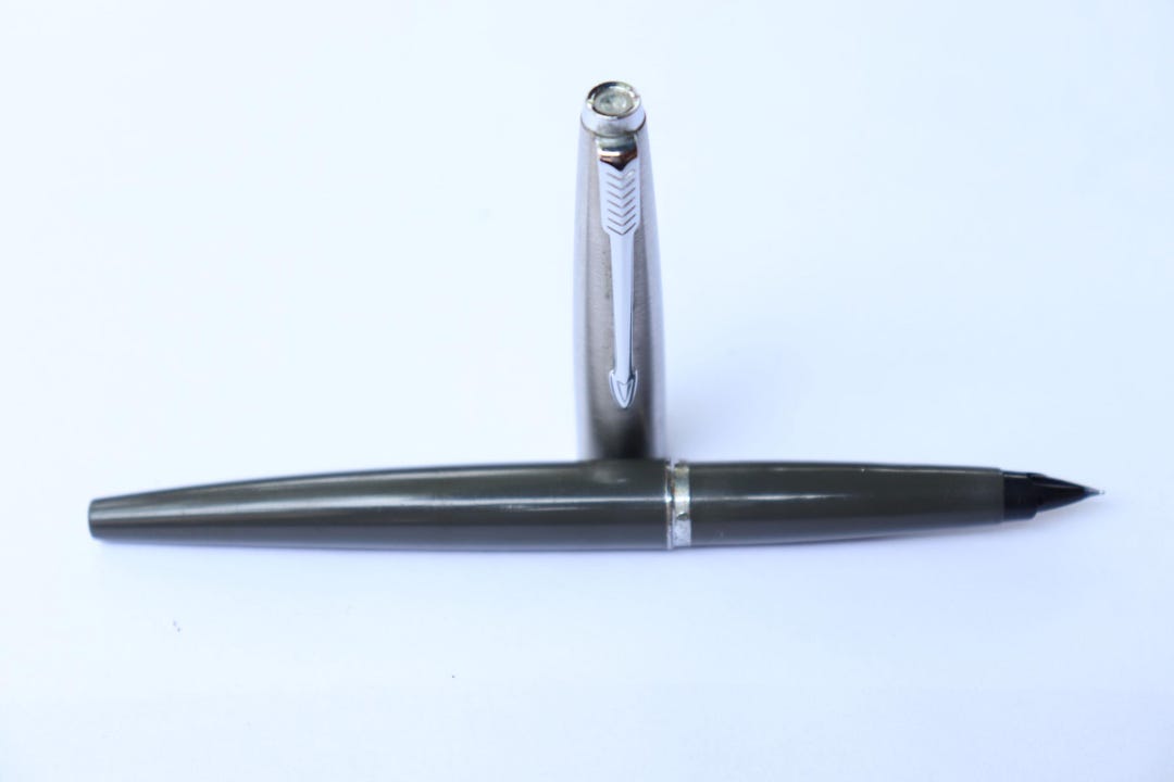 Vintage Parker 45 Fountain Pen Gary Plastic Body Fine Steel Nib USA - Etsy