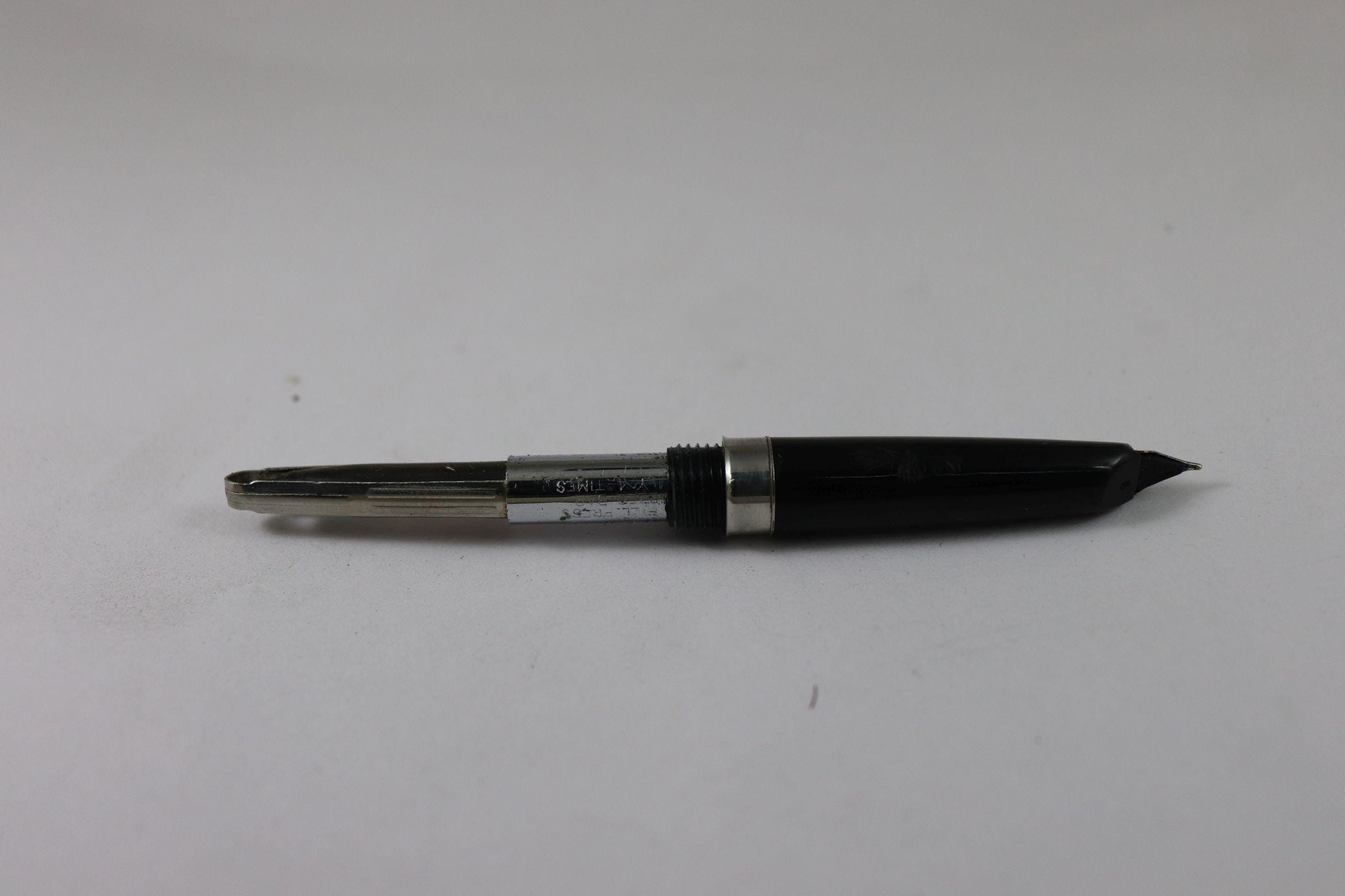 Vintage Pilot Fountain Pen Black Plastic Body Squeeze Ink Filler Japan ...