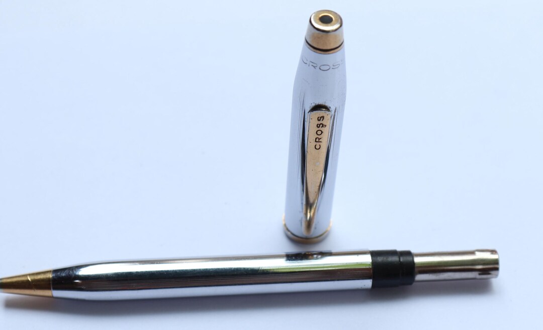 Vintage Cross Century II Ballpoint Pen Metal Chrome Body Golden Trim - Etsy