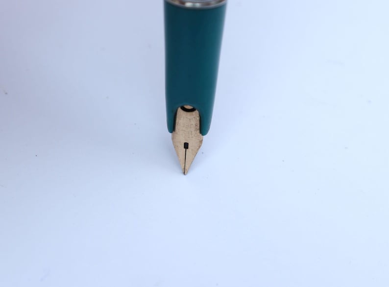 Vintage Pilot Super Fountain Pen Teal Plastic Body Squeeze Ink Filler ...