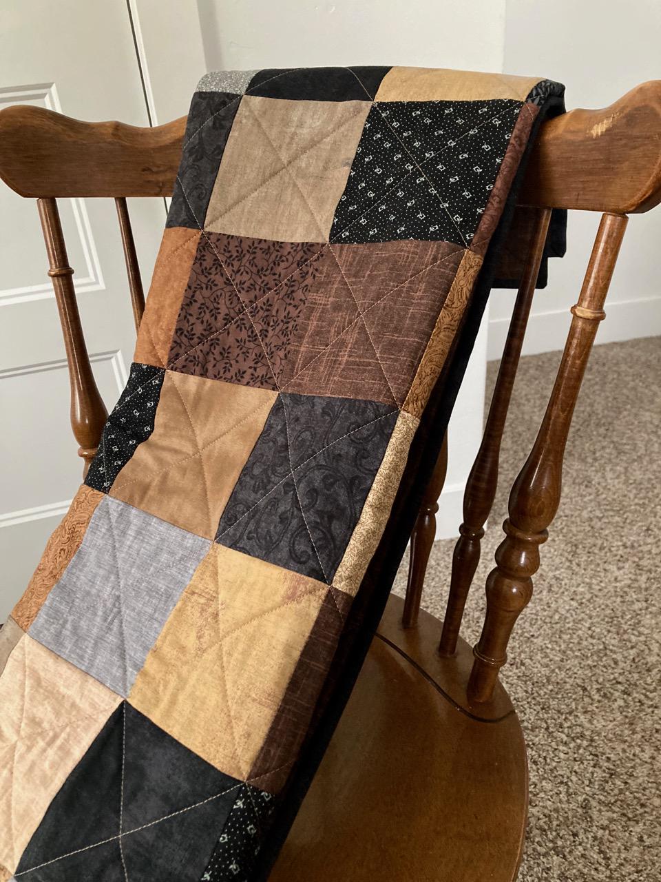 Earth Tone Decor! Urban LAP Quilt! Neutral Shades, Traditional, Cotton ...