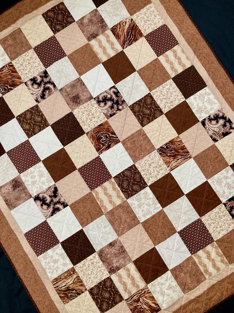 Earth Tone LAP Quilt: Neutral Cotton Couch Throw, Fall Decor - Etsy