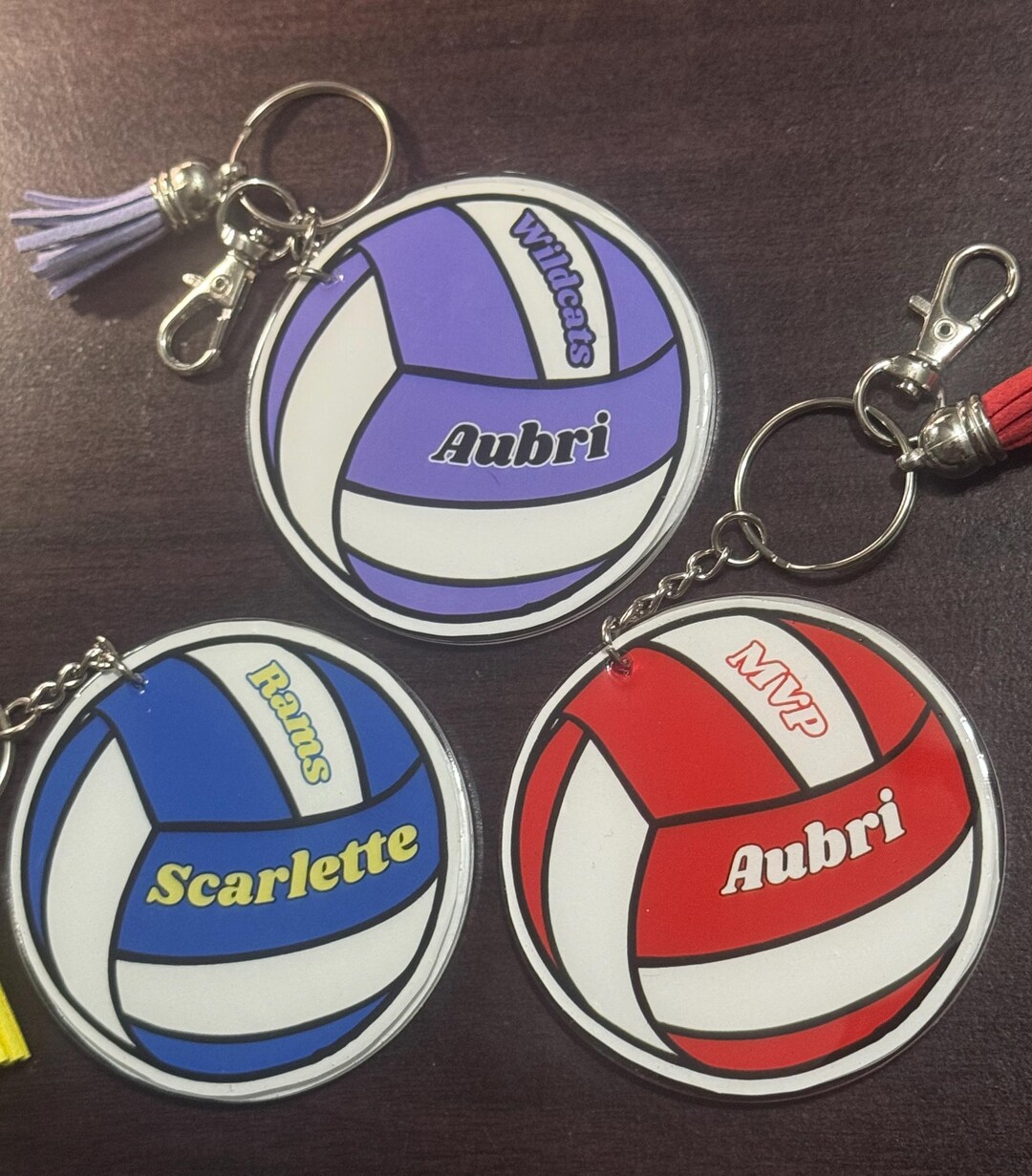 Personalized Volleyball Keychain- Custom Name and Color, Team Gifts for ...