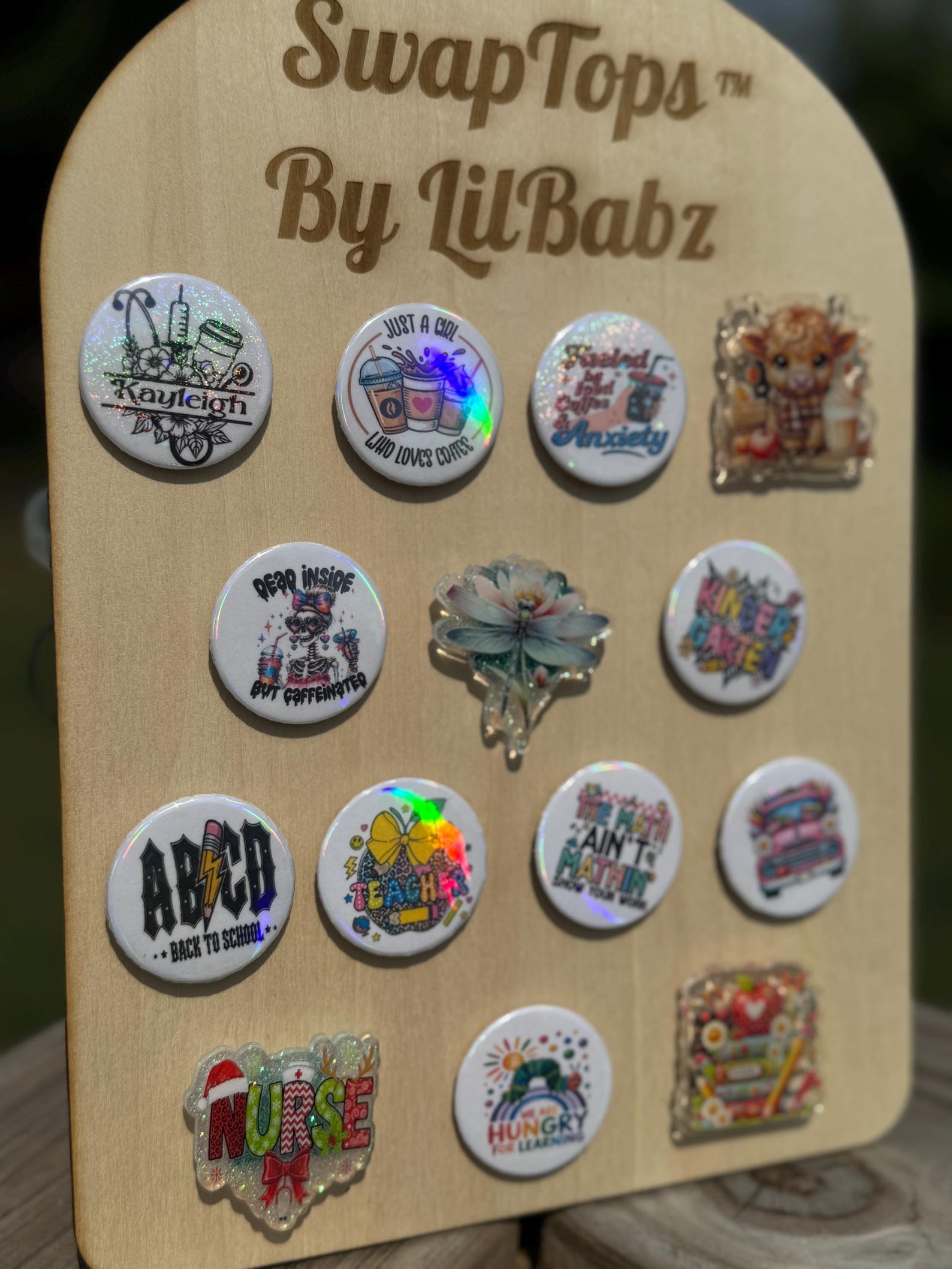 Interchangeable Badge Reel Topper: Fun Teacher, Nurse, Everyday Designs ...