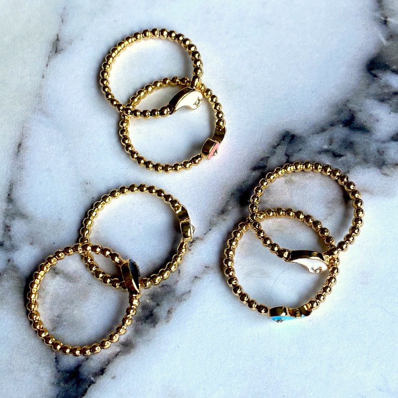 YIN YANG Bestie Rings Ring Set of Two Pink / Blue / White / - Etsy UK