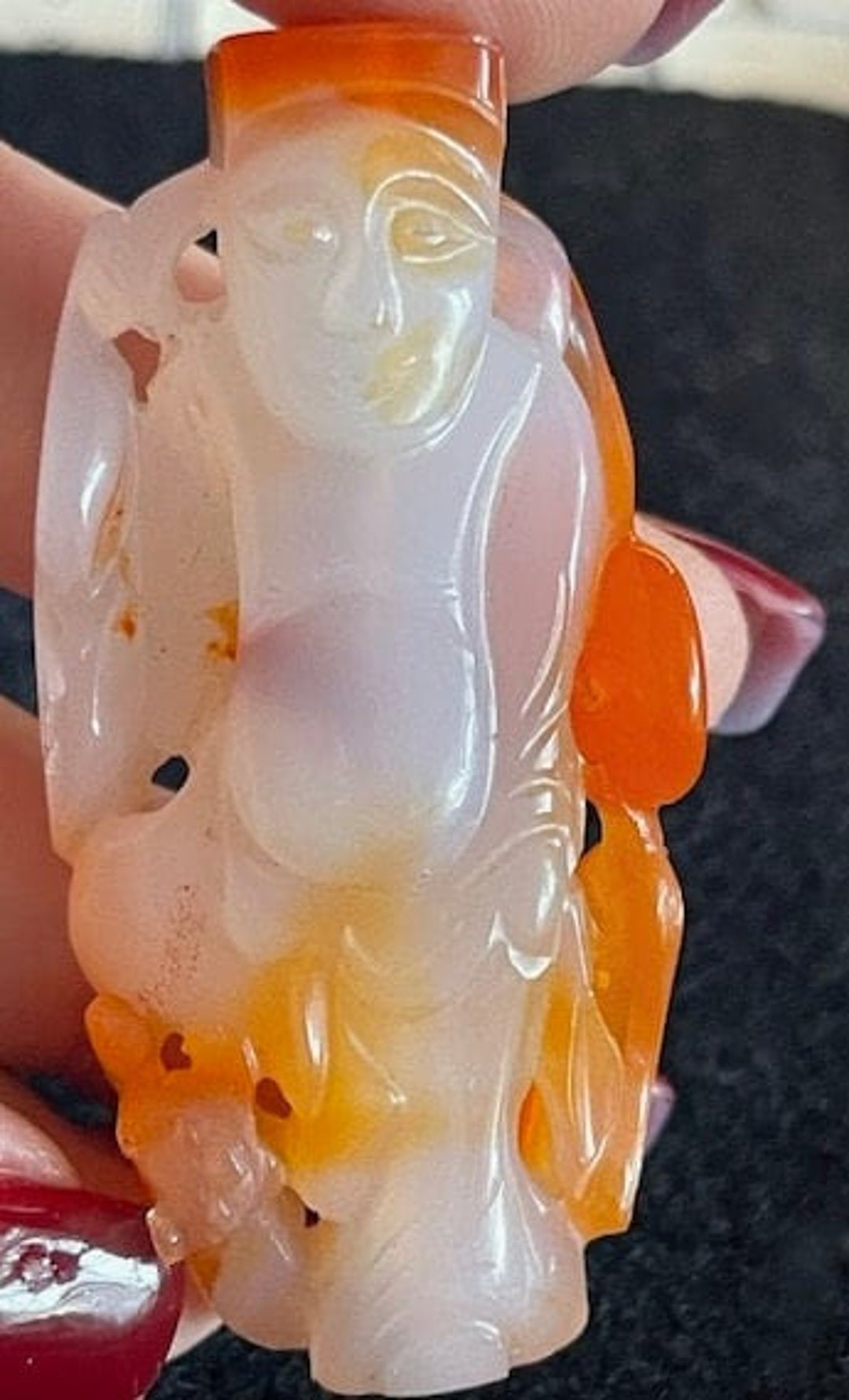Richly Colored Orange Jade, Large Drilled Centerpiece - Etsy