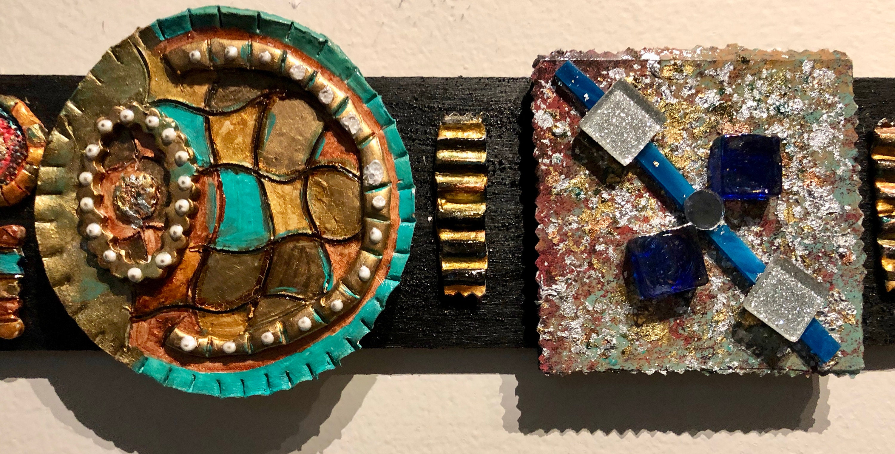 Wood Wall Stix , Polymer Baked Tiles Embellished With Mirrors, Acrylic ...