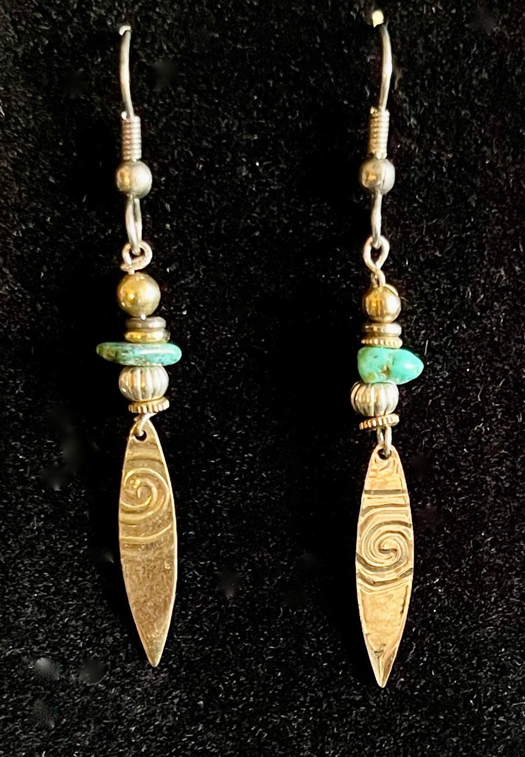 Vintage Tabra Inspired Dangle Wire Top Earrings - Etsy