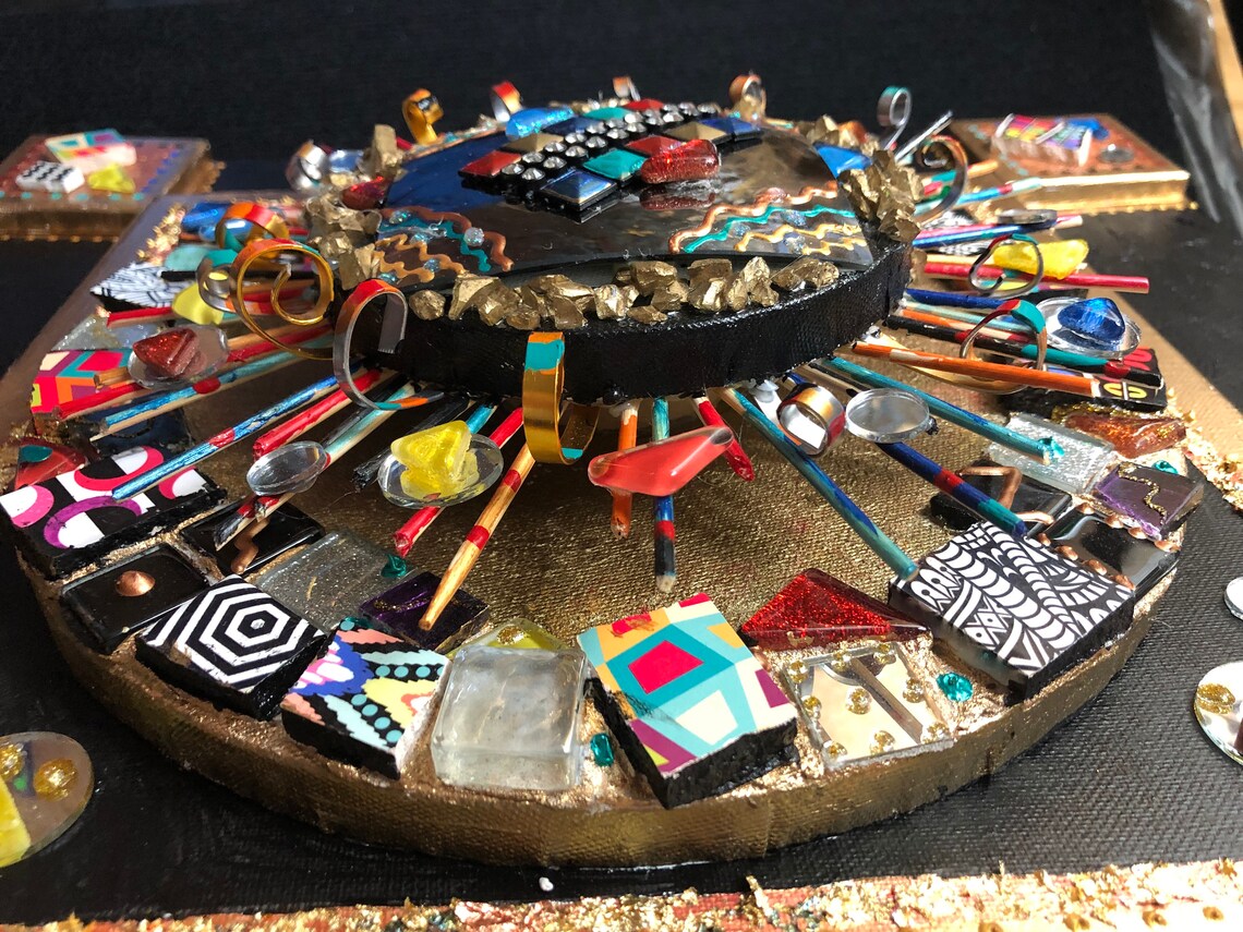 Contemporary Combinations of Whimsical Mixed Media Painting on Gallery ...