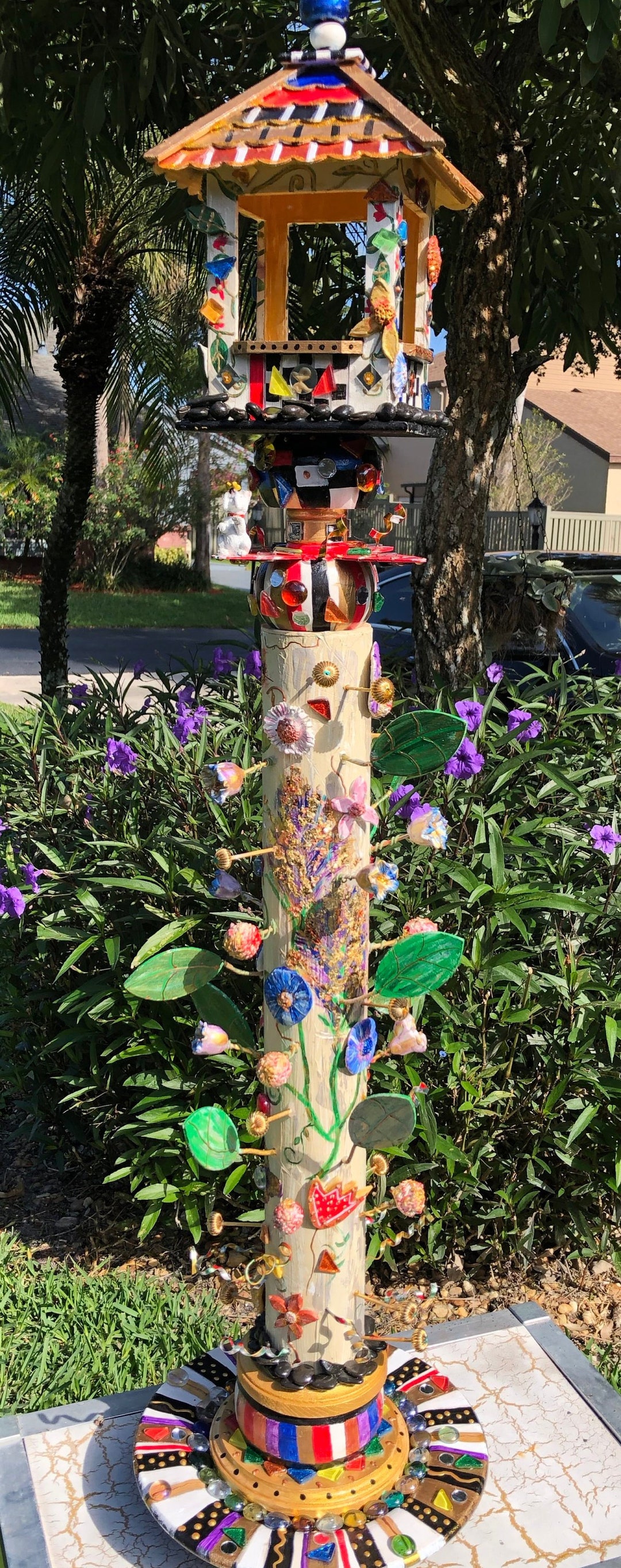 Bird Lover's Statue. A Whimsical Dream House Sculpture for You, Who ...