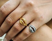 Cowrie Shell Ring Gold Shell Ring Gold Cowrie Ring Silver - Etsy