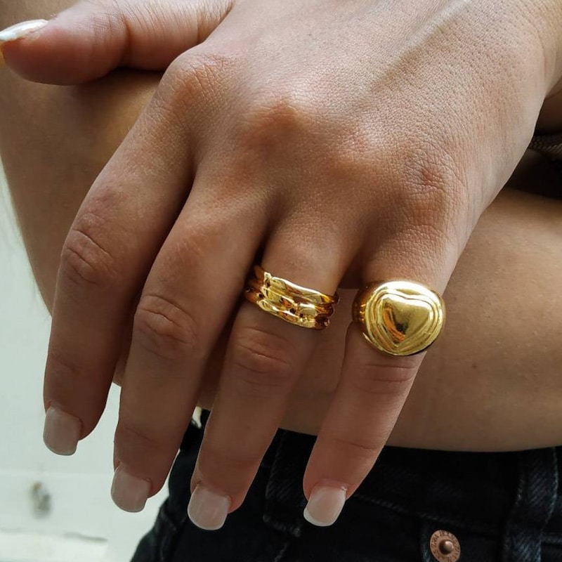 Chunky Gold Ring - Etsy