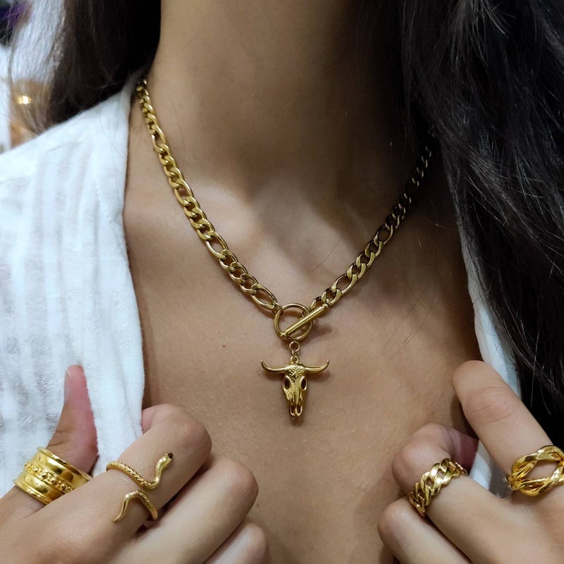 Bull Skull Chain - Etsy